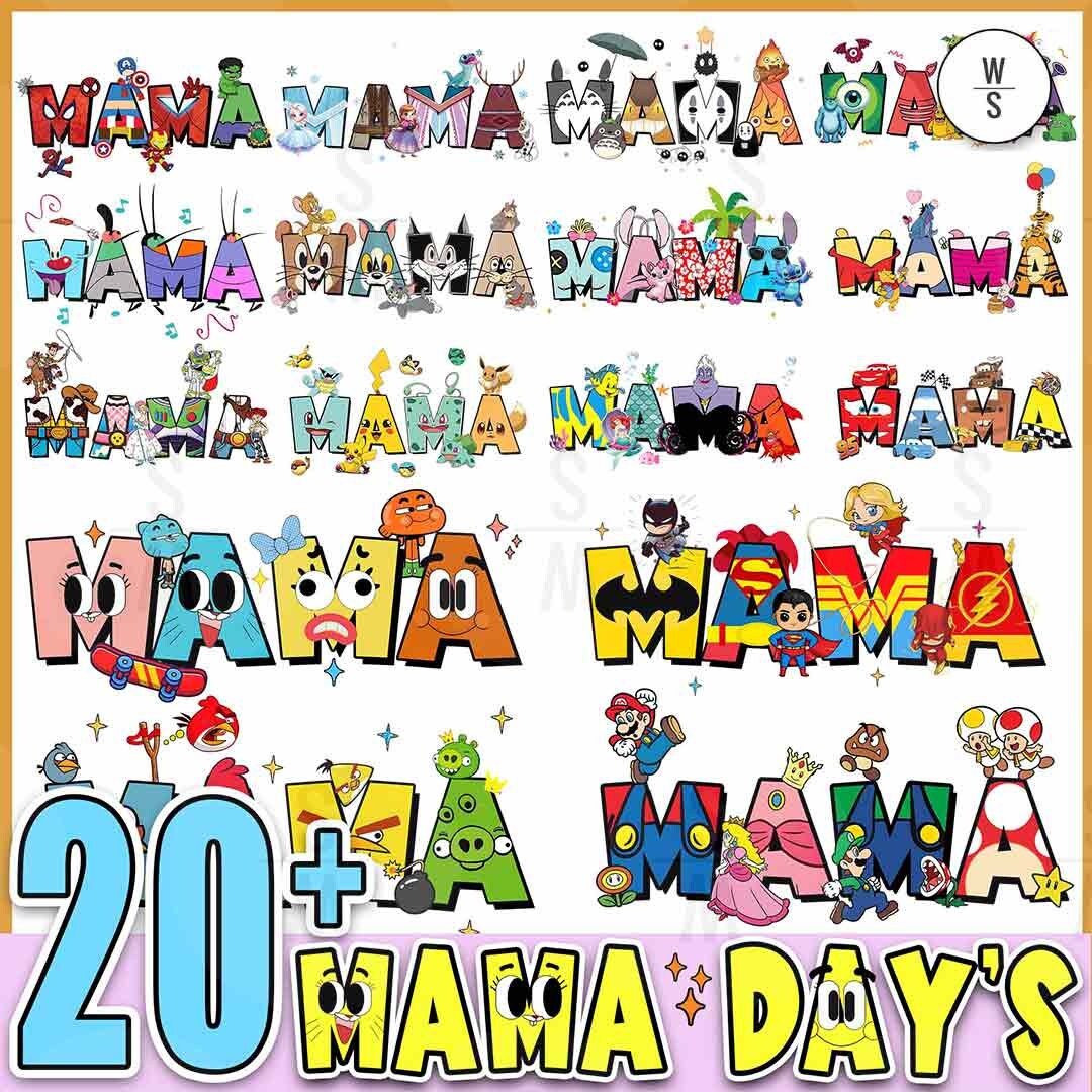 20 Mama Cartoon Movie PNG Bundle, Family Vacation Png, Retro Mama Png ...