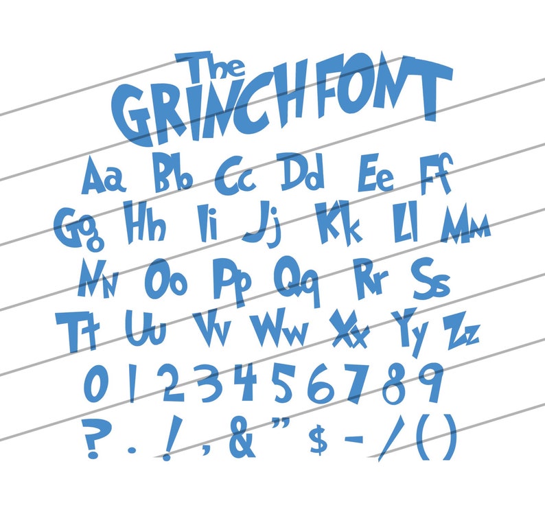 5 Grinch Font PNG PNG Font Alphabet PNG Christmas - Etsy