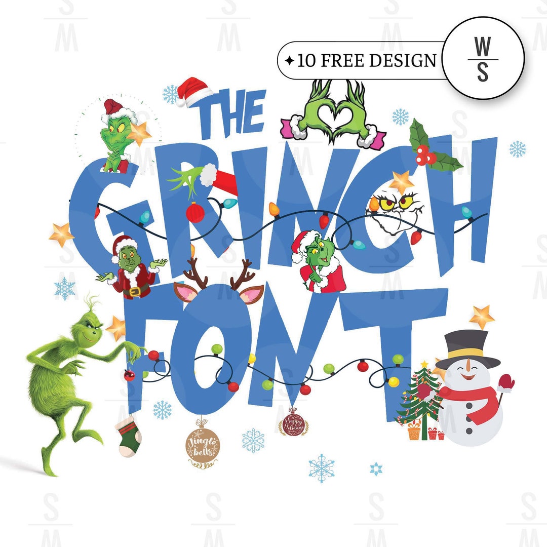 5 Grinch Font PNG PNG Font Alphabet PNG Christmas - Etsy