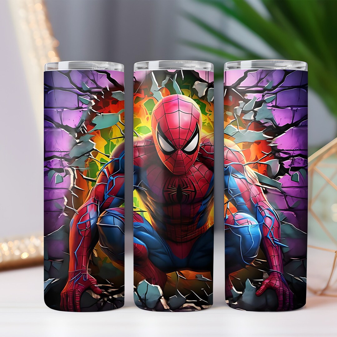 Spider Man Tumbler, Movie Tumbler 20oz Skinny Sublimation, Movie ...