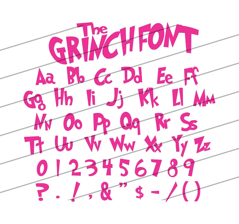 5 Grinch Font PNG PNG Font Alphabet PNG Christmas - Etsy