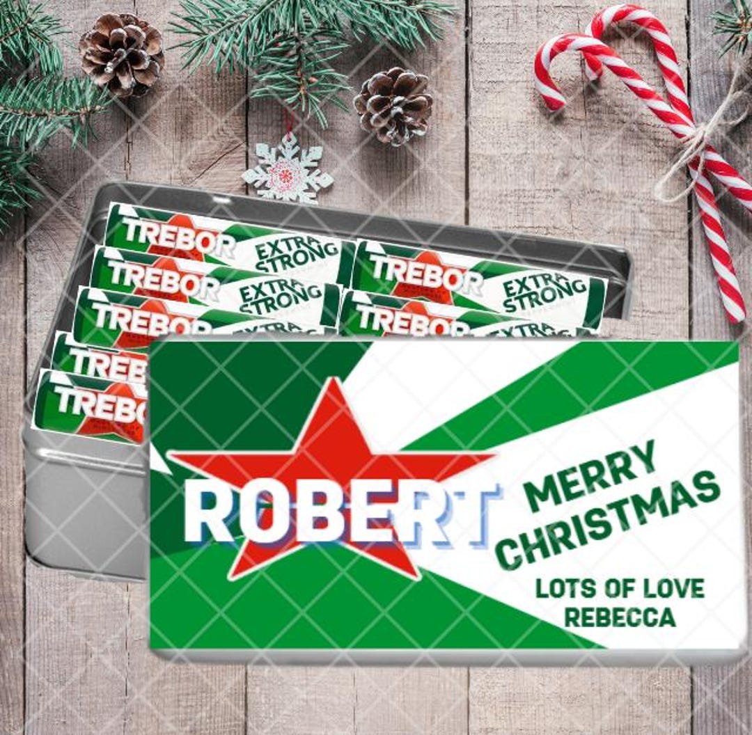 Personalised Extra Strong Mints Metal Tin Filled With Trebor Extra ...
