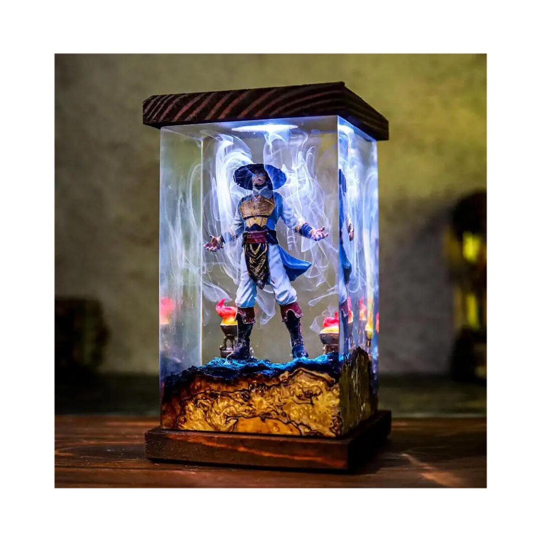 Raiden Mortal Kombat Game Handmade Resin Lamp,diorama Resin Epoxy,epoxy ...