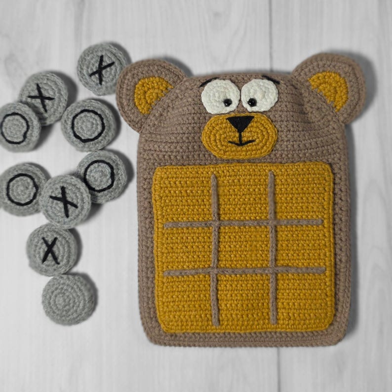 Crochet Bear Tic-tac-toe Pattern: Amigurumi Board Game (PDF Pattern) - Etsy