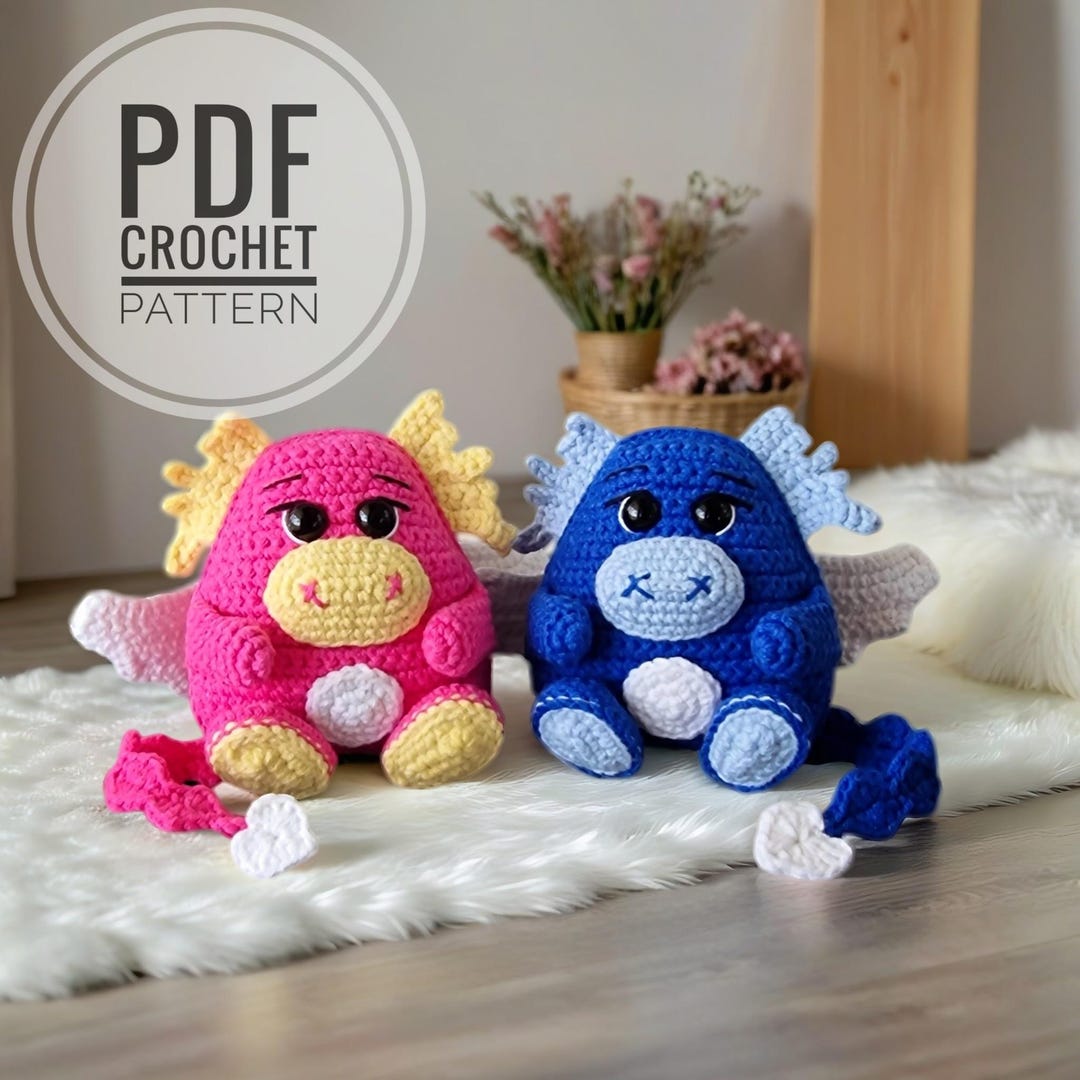 Mini Dragon Amigurumi Crochet Pattern: Fantasy Dinosaur (PDF Pattern ...
