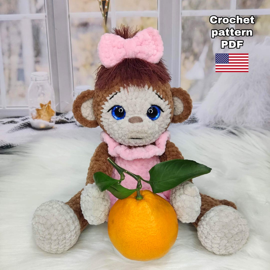 Crochet Monkey Pattern, Crochet Monkey Pattern in English, Amigurumi ...