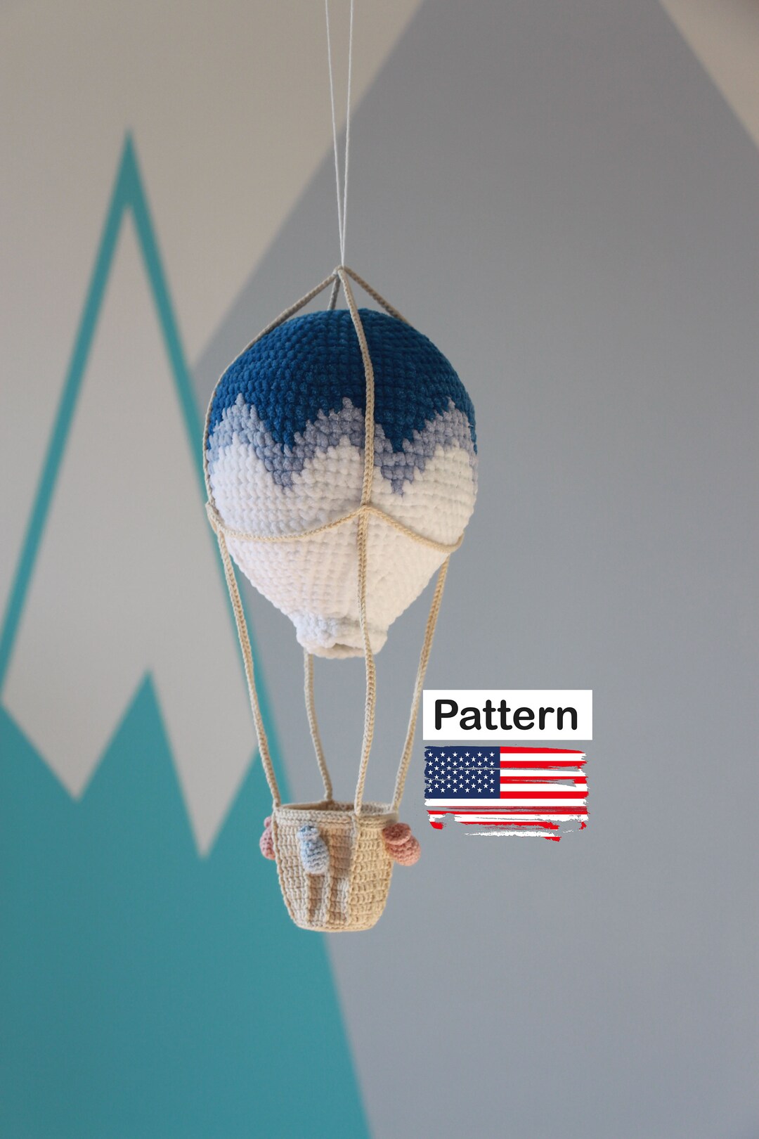 Crochet Pattern Hot Air Balloon, Decor for Nursery, Amigurumi Pattern ...