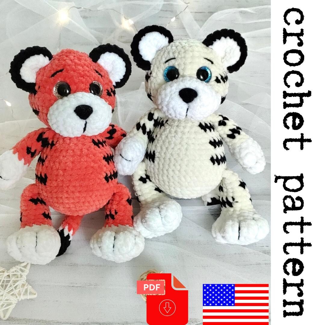 Plush Tiger Crochet Pattern - Printable PDF A Crocheted Toy for Games ...