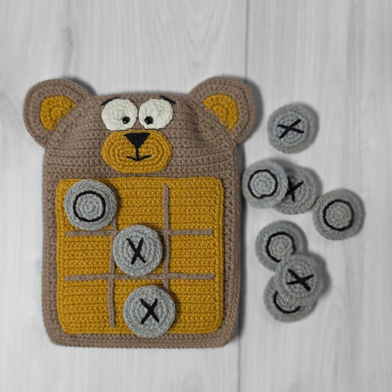 Crochet Bear Tic-tac-toe Pattern: Amigurumi Board Game (PDF Pattern) - Etsy