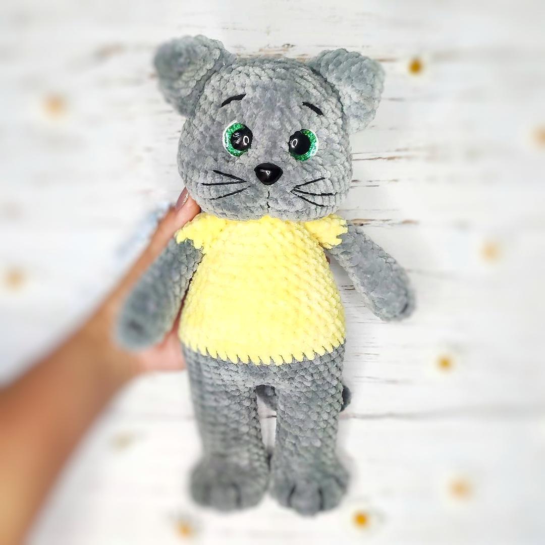 Plush Cat Crochet Pattern - Printable PDF A Crocheted Toy for Games or ...