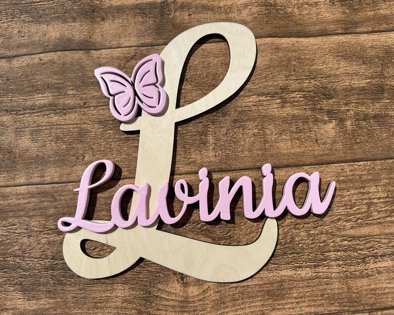 Wooden Sign, Door Sign, Name Plate, Letter, With Motif - Etsy