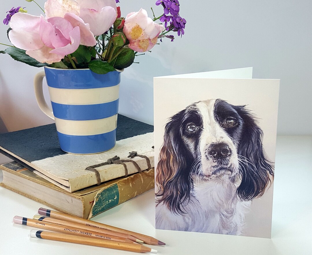 English Springer Spaniel Greeting Card Artist Colour Pencil - Etsy
