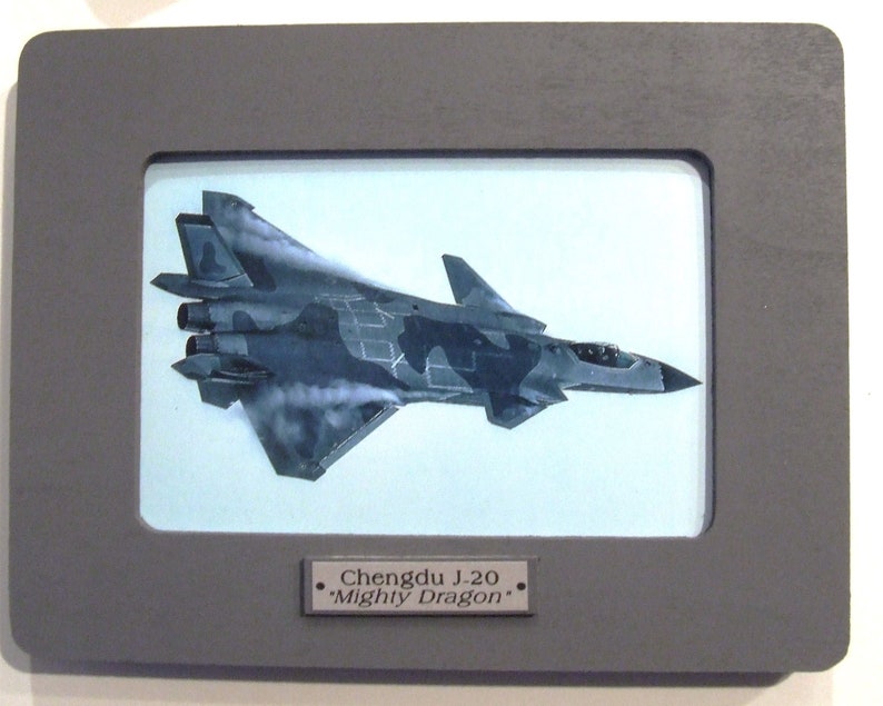 Framed 4" X 6" Print of a Chengdu J-20 "mighty Dragon." Stealth ...