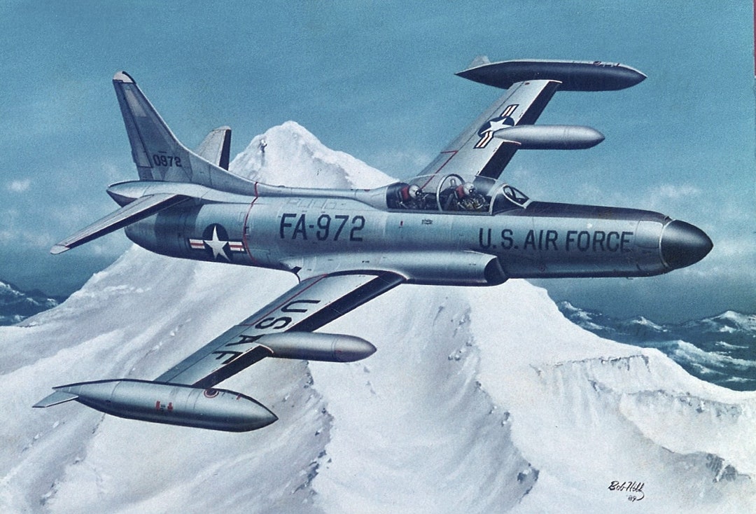 Framed 4" X 6" Print of a Lockheed F-94C "starfire" on a Training ...