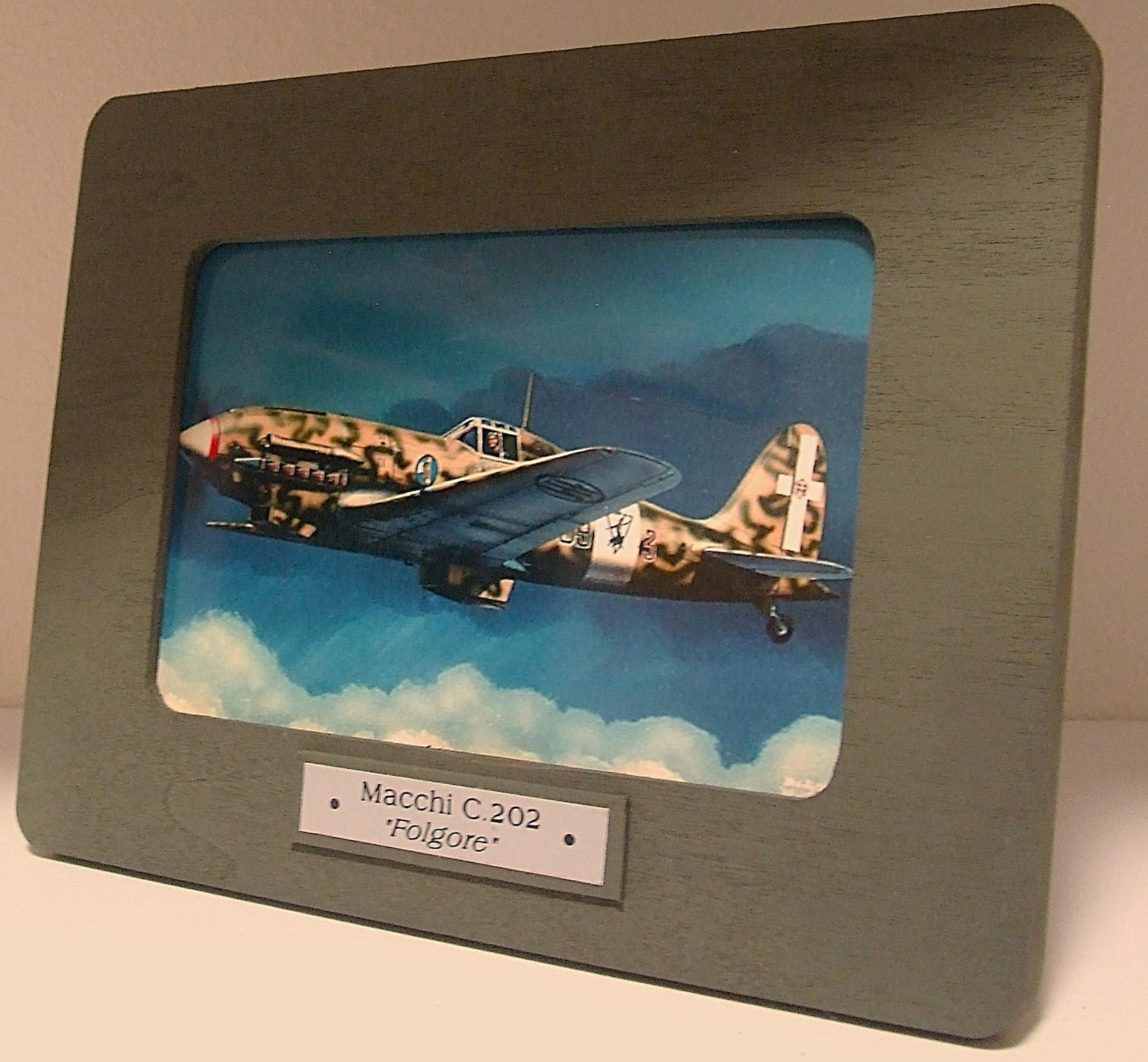 Framed 4" X 6" Print of a Painting of an Italian WWII Macchi C.202 ...