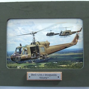 Framed 4 X 6 Print of a U.S. Military Bell UH-1 Iroquois huey ...