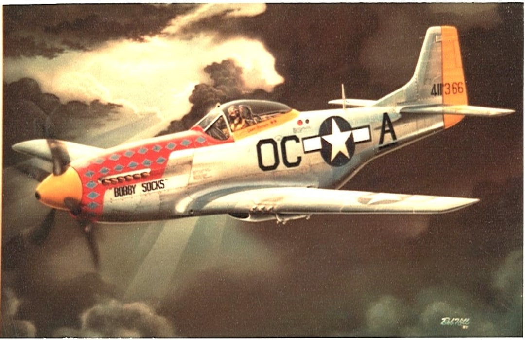Framed 4" X 6" Print of a Painting of a WWII P-51K Mustang. Designed to ...