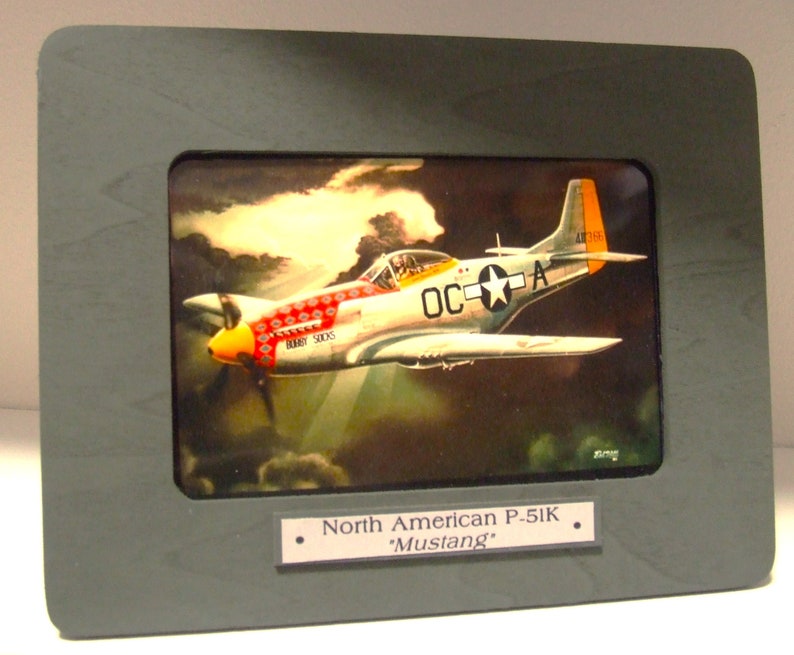 Framed 4" X 6" Print of a Painting of a WWII P-51K Mustang. Designed to ...