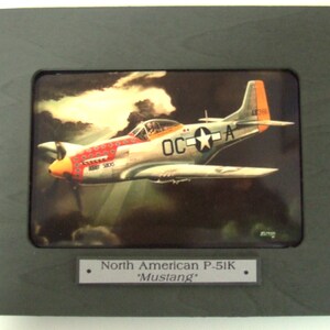 Framed 4" X 6" Print of a Painting of a WWII P-51K Mustang. Designed to ...