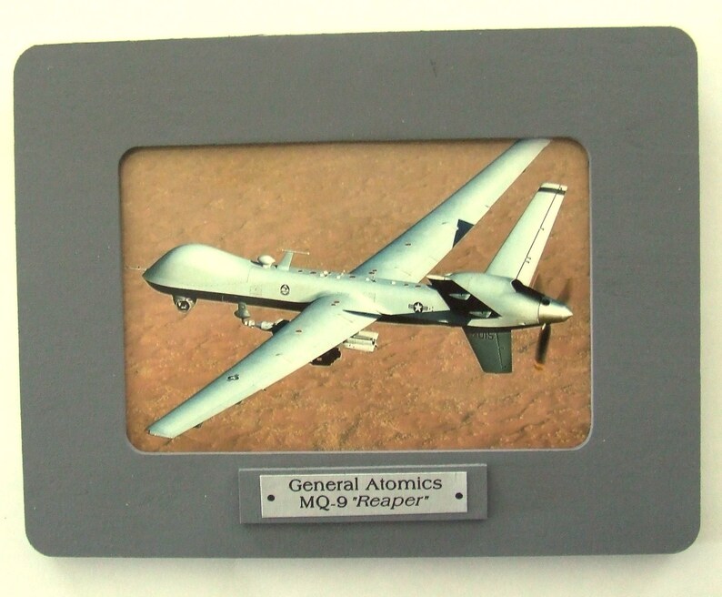 Framed 4" X 6" Print of a General Atomics MQ-9 "reaper" Surveillance ...