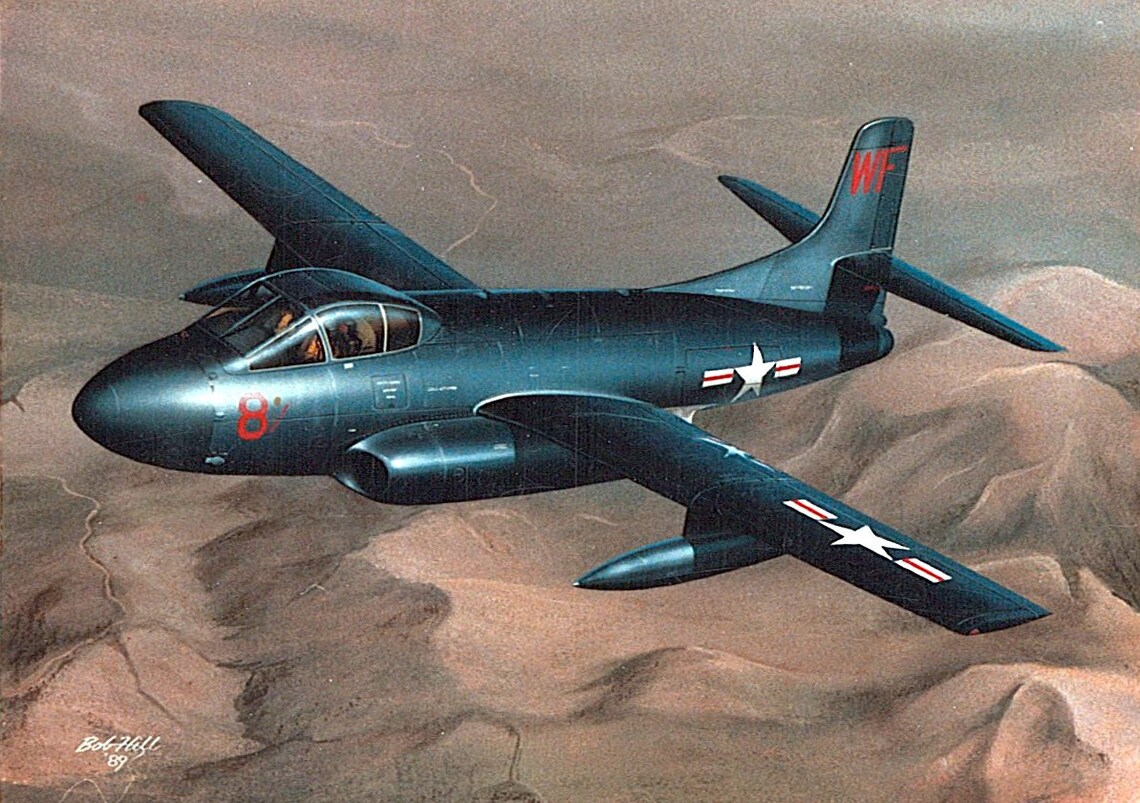 Framed 4" X 6" Print of a Painting of a U.S. Douglas F3D "skyknight ...