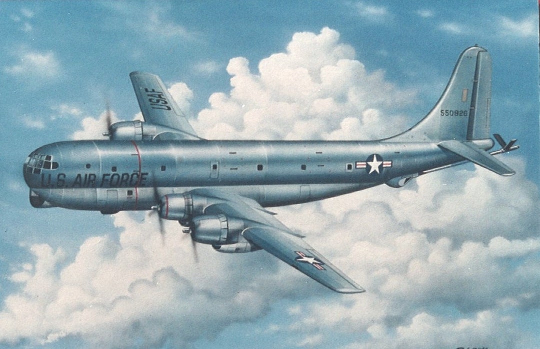 Framed 4" X 6" Print of a Boeing KC-97 "stratofreighter" Tanker on a ...