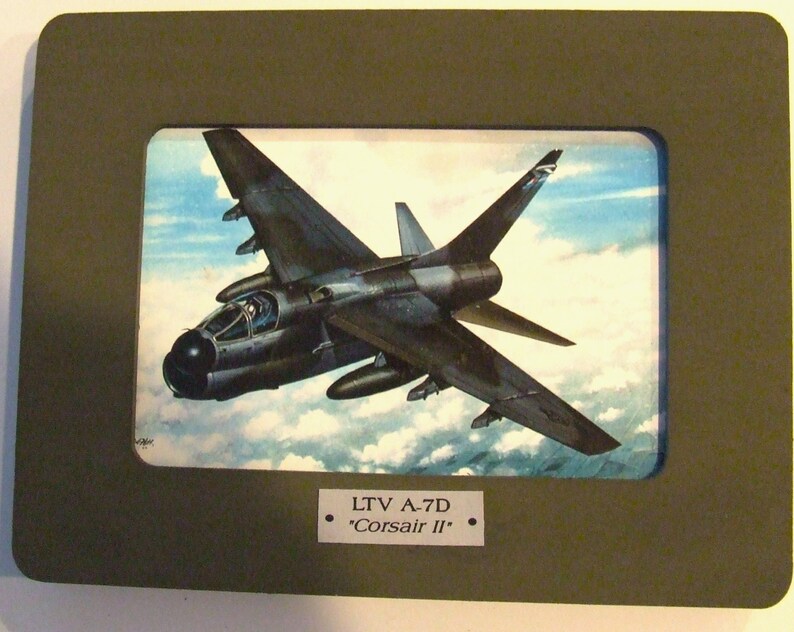 Framed 4" X 6" Print of a Painting of an LTV A-7D "corsair Ii" Over ...