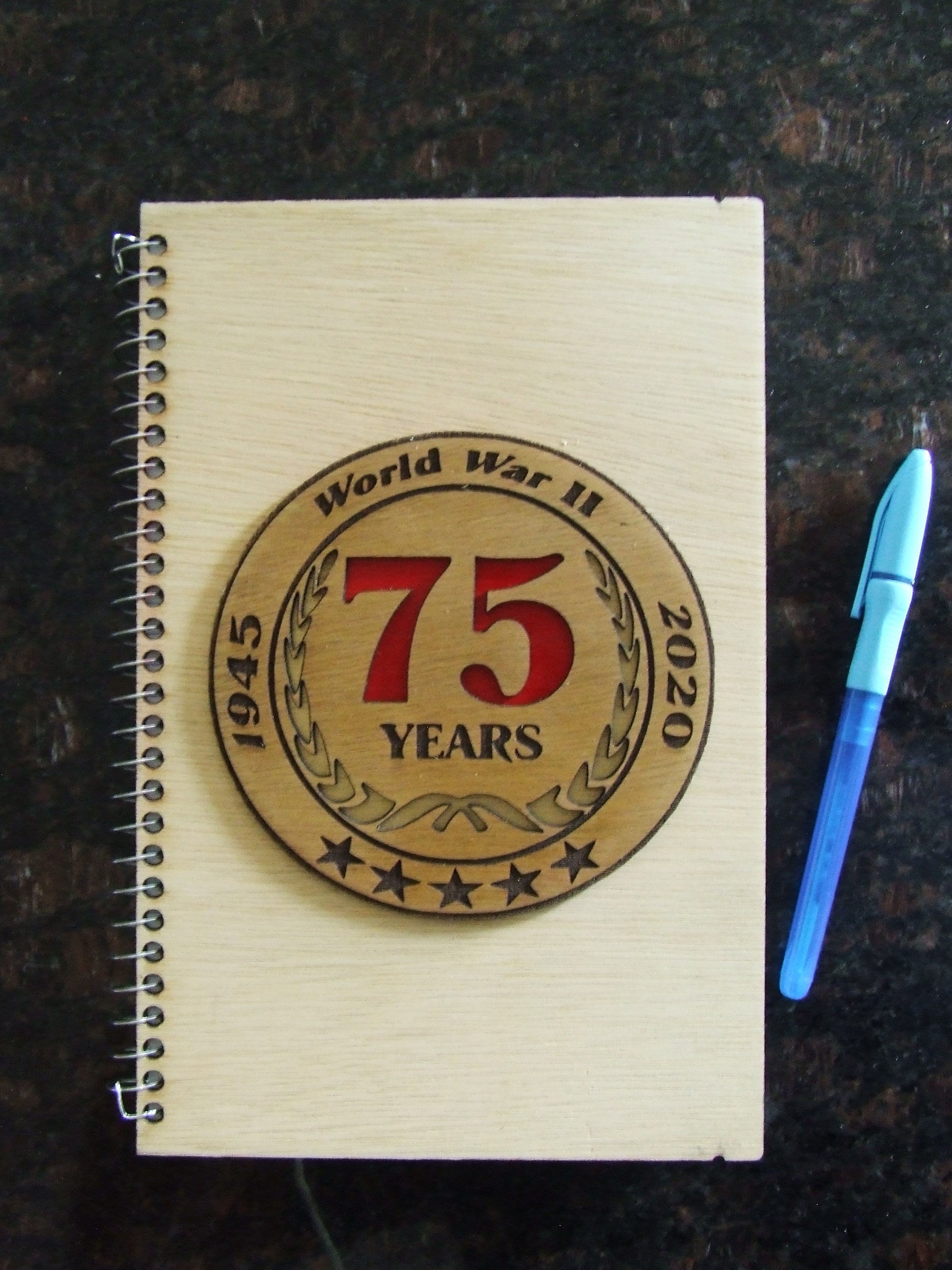 Commemorative WWII 75th Anniversary Memorabilia Laser Cut 6 X 9 Journal ...