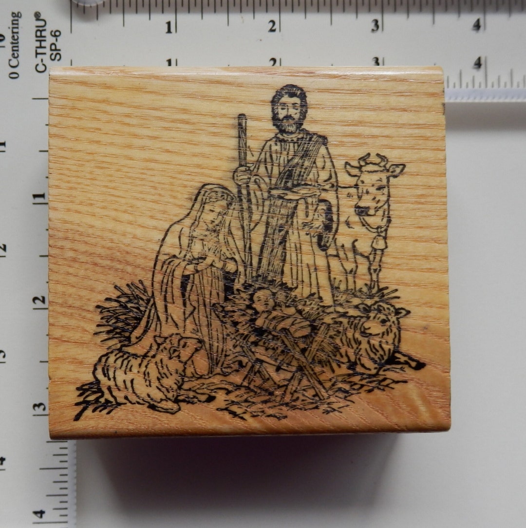 Manger Jesus' Birth O Holy Night Christmas WM Rubber Stamp 1 - Etsy