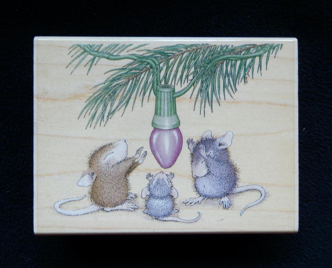 House Mouse - Christmas Stamp- Warm Tree Light - Adorable Mice ...