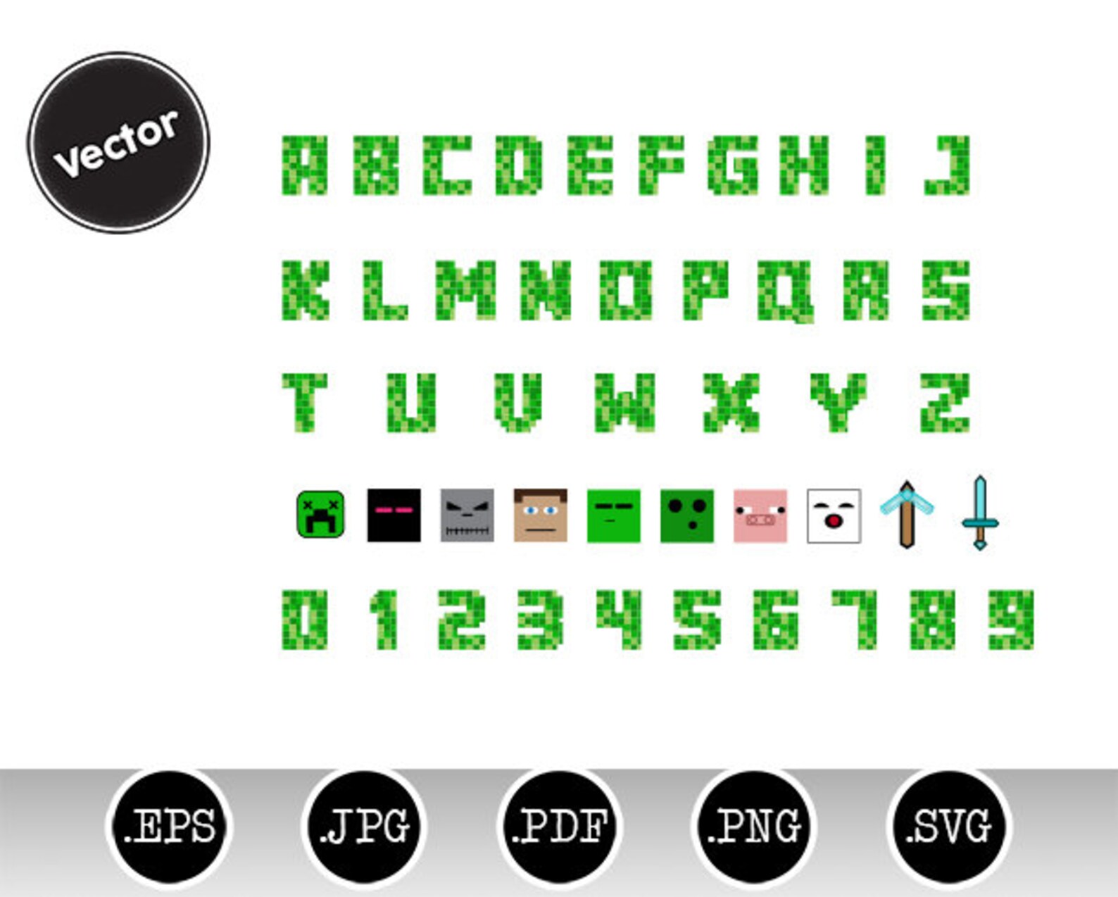 Mine Themed Alphabetnumbersclip Art Mine Themed Alphabet Printable Cut ...