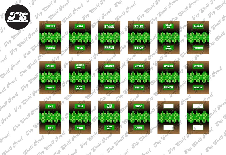 56 Mine Themed Birthday Food Tents Instant Download - Etsy