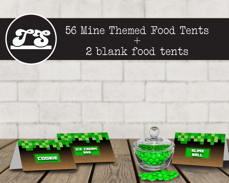 56 Mine Themed Birthday Food Tents Instant Download - Etsy