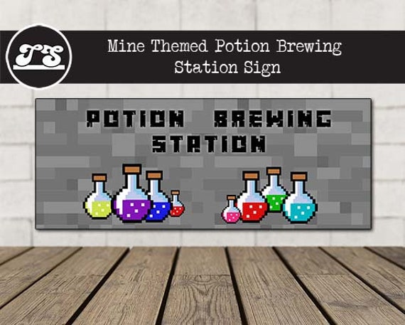 Mine Themed Potion Brewing Station Sign | Instant Download by Top Shelf ...
