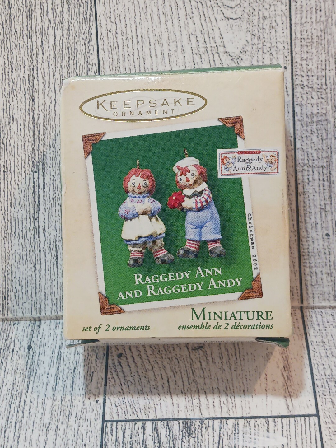 Raggedy Ann and Raggedy Andy Minature Hallmark Ornaments 2002 - Etsy