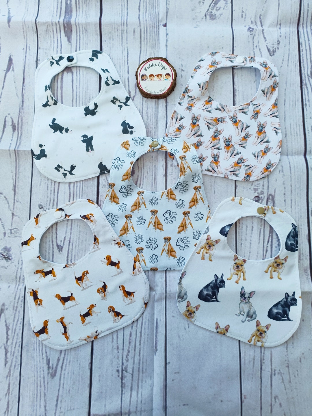 Dog Baby Bib, French Bulldog, Boxer, Collie, German Shepherd, Beagle ...