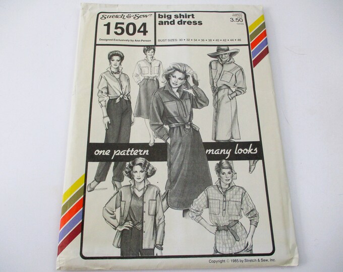 Stretch and Sew Big Shirt and Dress Sizes 30 to 46 Pattern PT2197 - Etsy