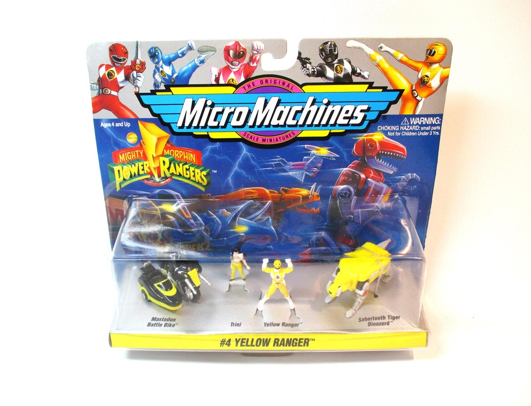 Micro Machines Mighty Morphin Power Rangers Yellow Ranger Toy Set ...
