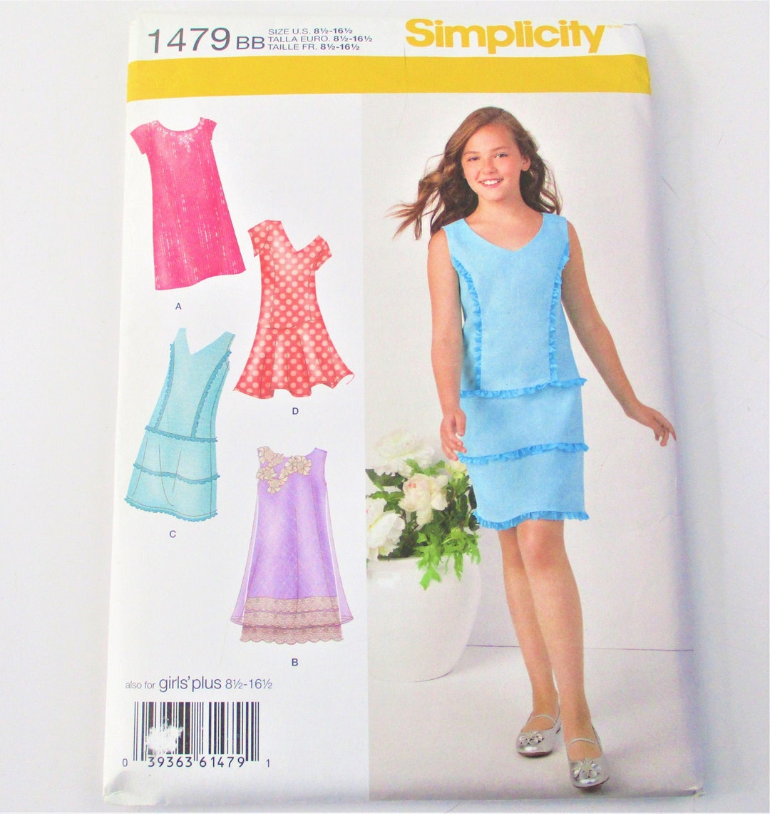 Simplicity Girls Dresses Sewing Pattern Size 8 1/2 to 16 1/2 PT846 - Etsy