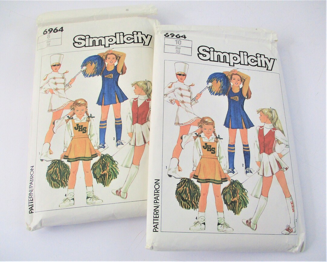 Cheerleader and Majorette Outfits 1985 Simplicity Misses Sizes 8 and 10 ...