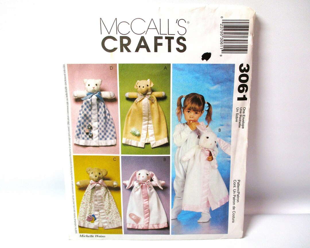 Mccalls Crafts Blanket Buddies Pattern PT2358 - Etsy