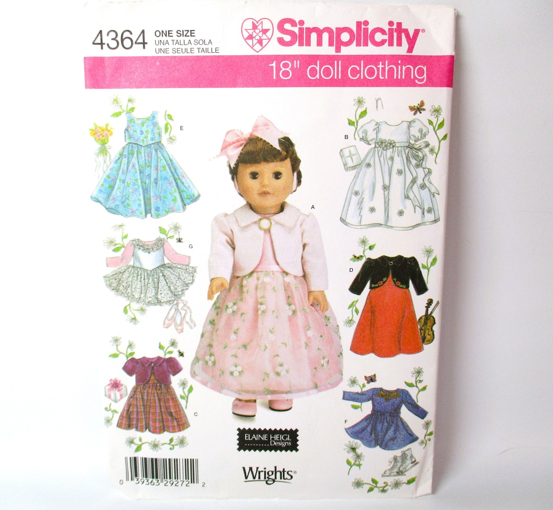 Simplicity 18 Inch Doll Clothes Pattern PT2462 - Etsy