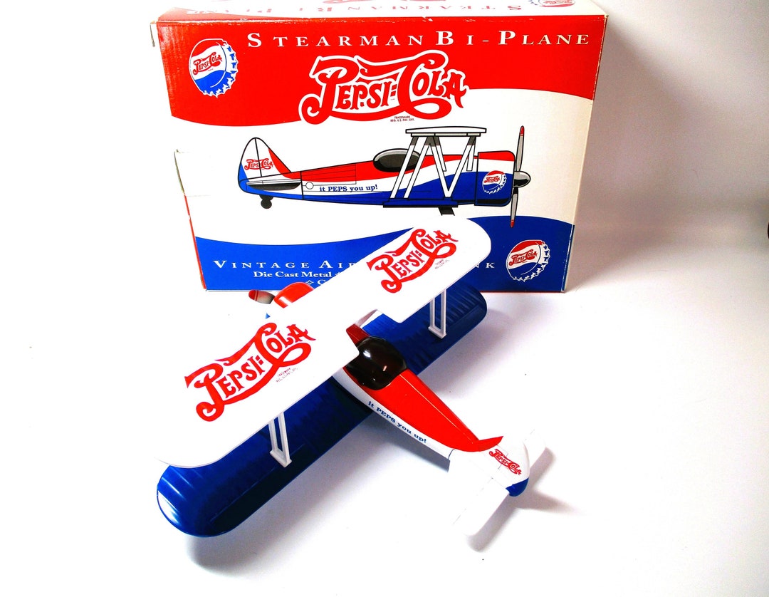 Spec Cast Pepsi Cola Stearman Bi Plane Airplane Bank TP2312 - Etsy
