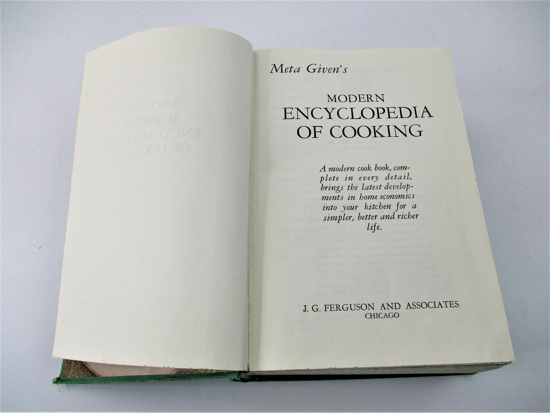 1959 Modern Encyclopedia of Cooking Hardback Book by Meta Givens BK1935 ...