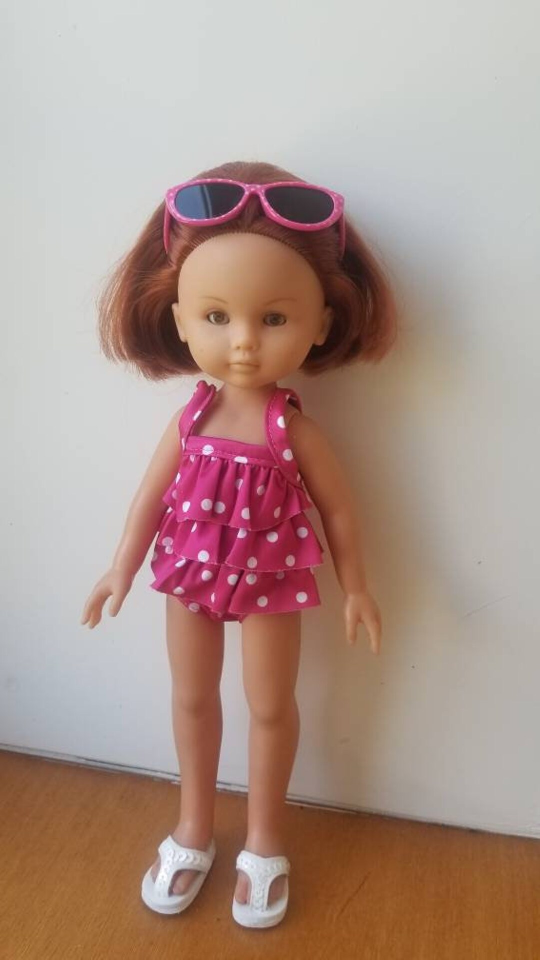 Beach Outfit Pink Swimsuit Glasses Flip Flops Shoes Doll Les Cheries ...