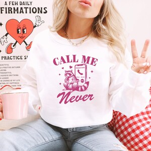 Call Me Never SVG PNG, Funny Valentines Raccoon, Vintage Retro Raccoon ...
