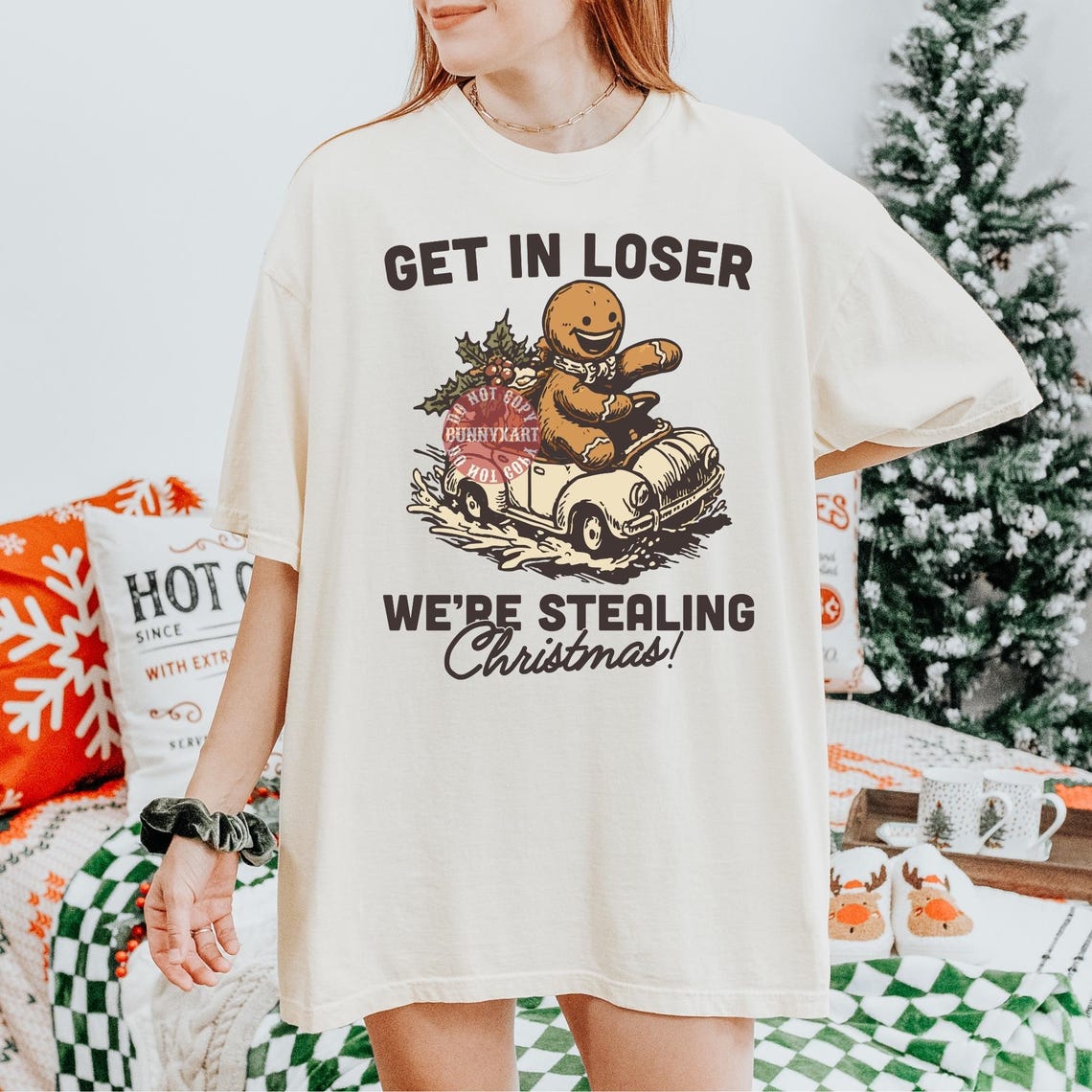 Get in Loser We're Stealing Christmas PNG, Funny Gingerbread Man, Mean ...