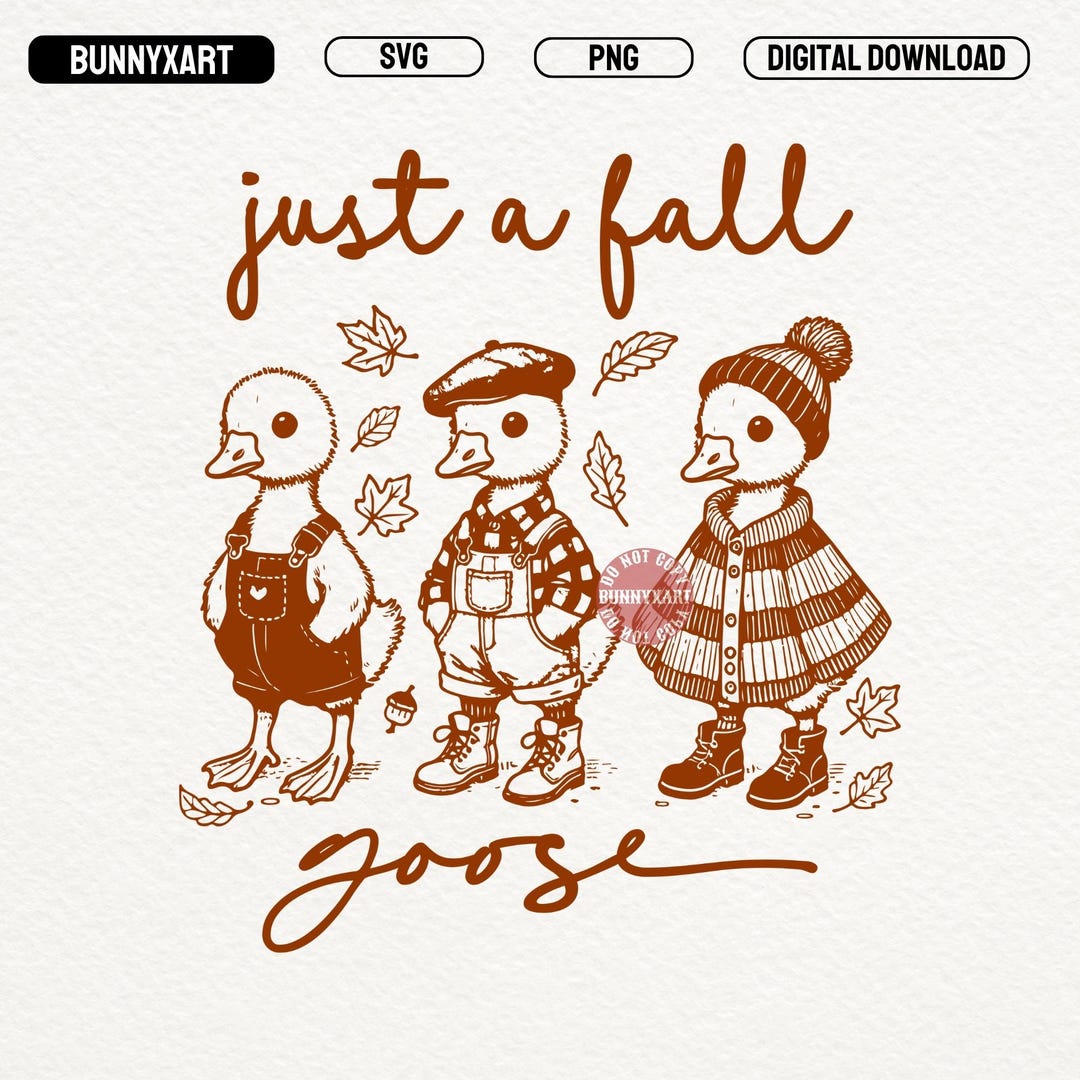 Fall Goose SVG: Thanksgiving Sublimation Design (PNG, SVG Files) - Etsy