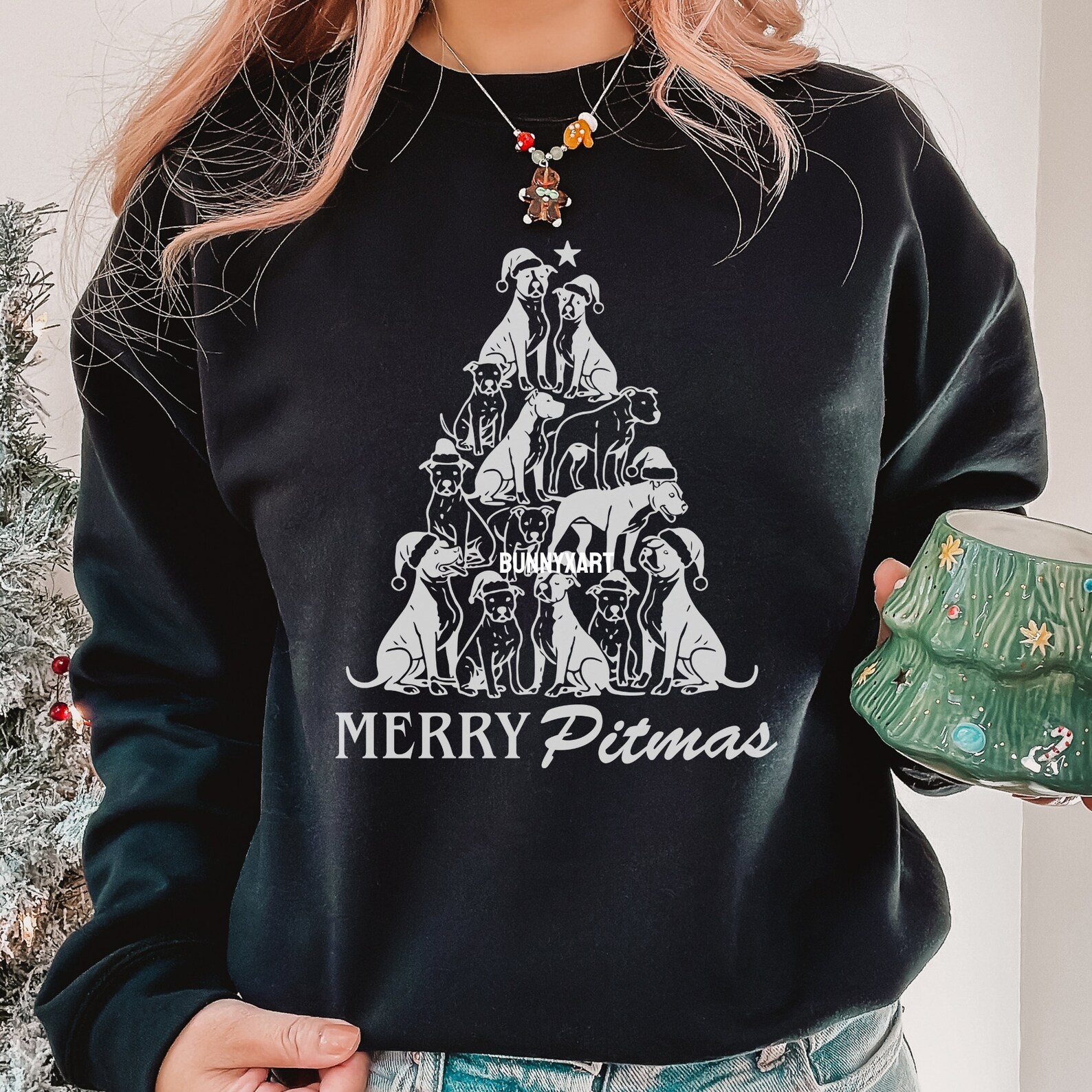 Merry Pitmas SVG PNG, Funny Christmas Dog, Christmas Pitbull Design ...