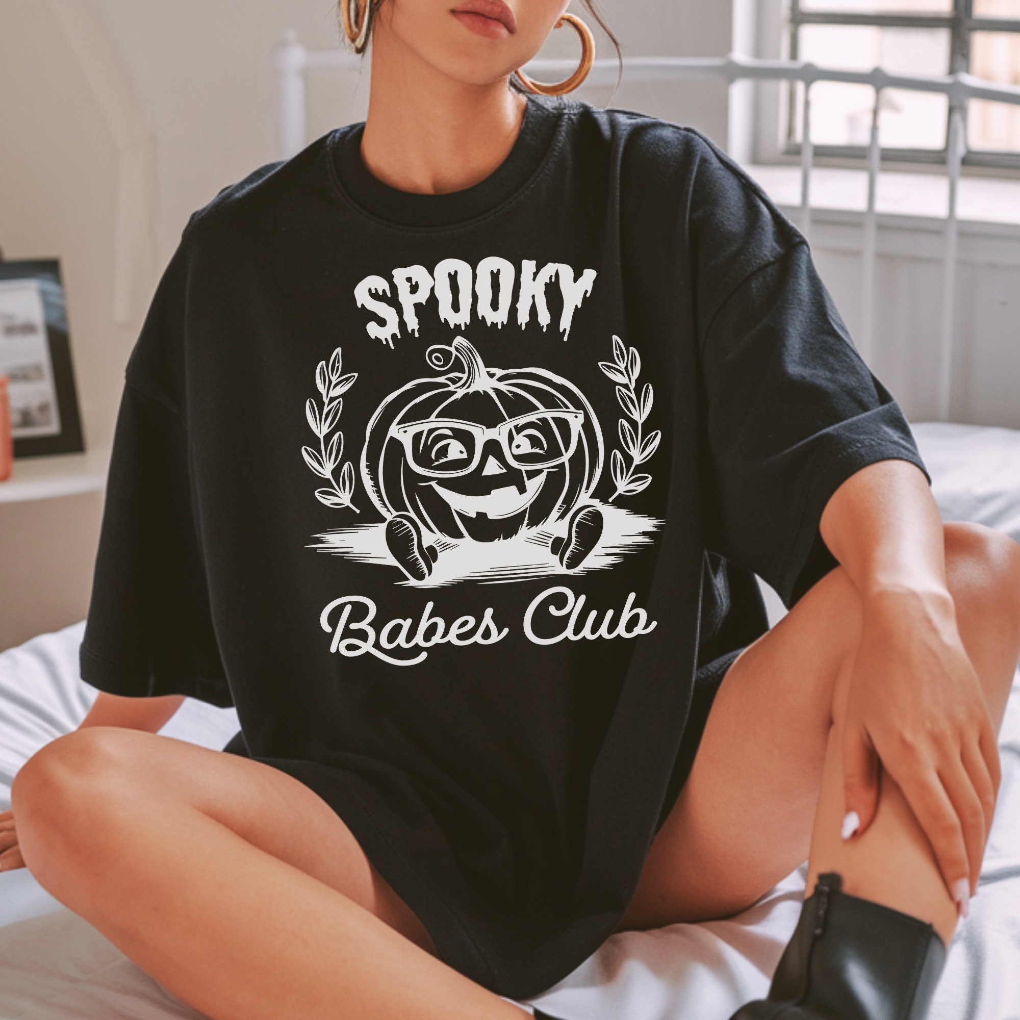 Spooky Babes Club Svg Png Files Retro Halloween Pumpkin Png Spooky